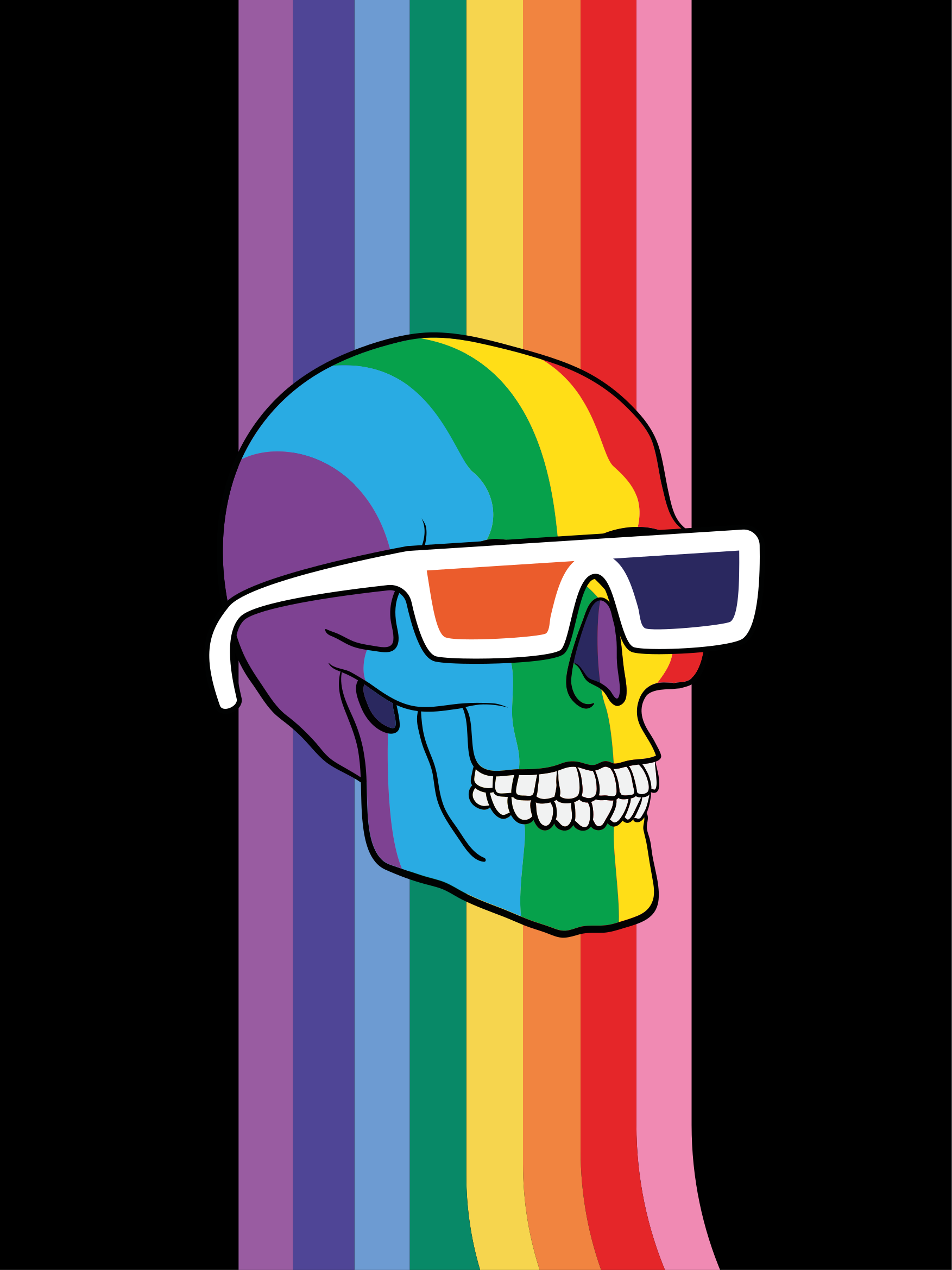 Rainbow Skull Shades blind geek