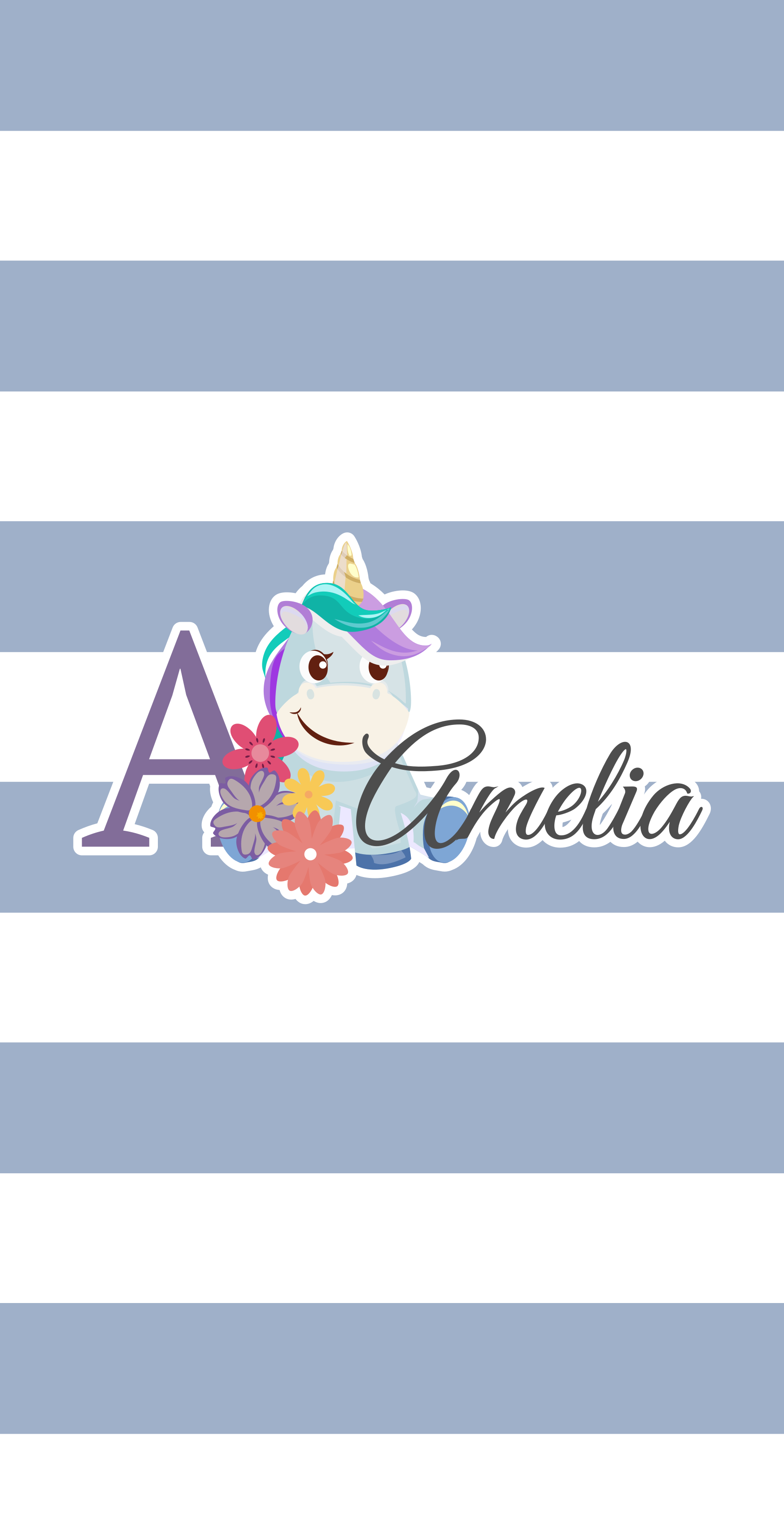 Slatke životinje jednorog sa imenom slijepe bebe - TenStickers