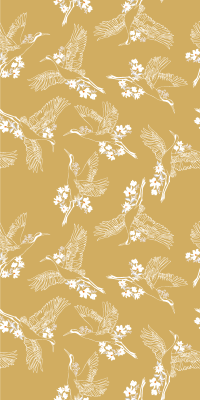 Rollo Tiere Japanische blumen und vögel - TenStickers