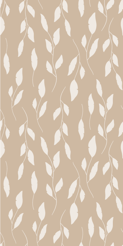 Delicate beige leaf pattern flowers and plant blind
