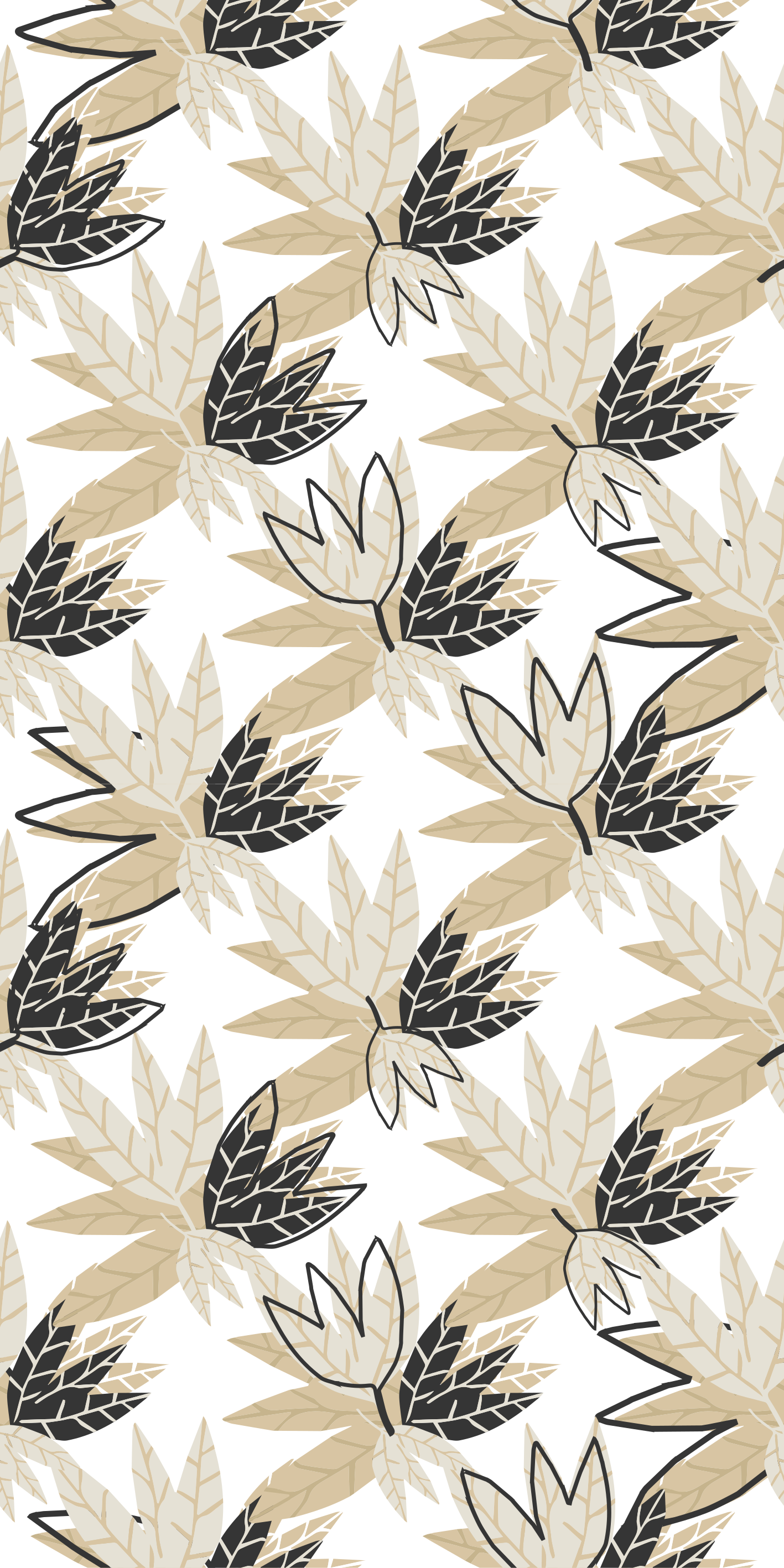 Stylish Leaf Motif blind flowers and plants