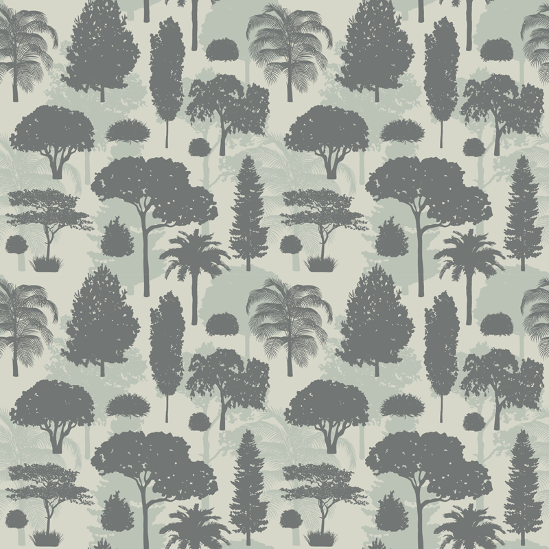 Silhouetted forest pattern blind trees