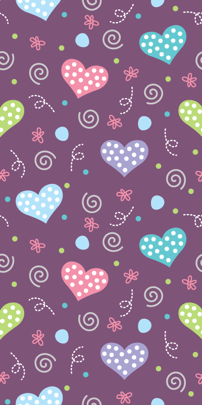 Colorful Heart Patterns funky roller blind