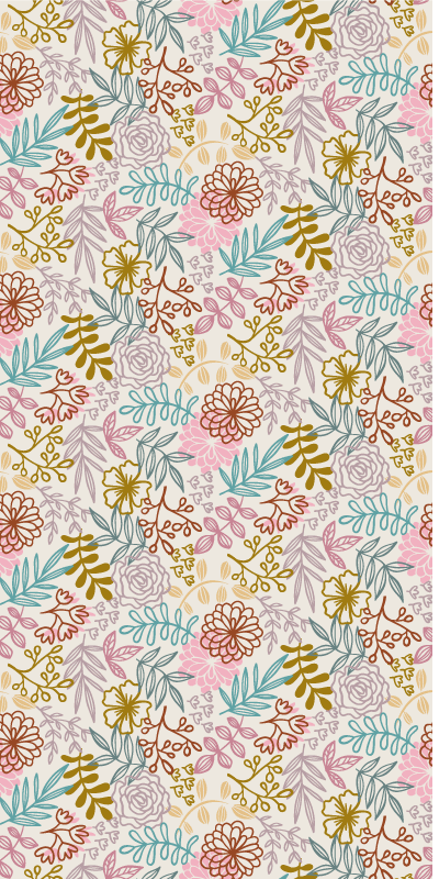 Multicolor pattern line drawing Flower blind - TenStickers