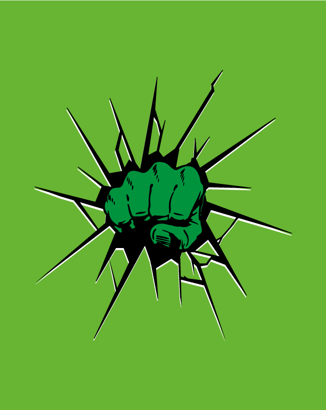 green fist Superhero blind