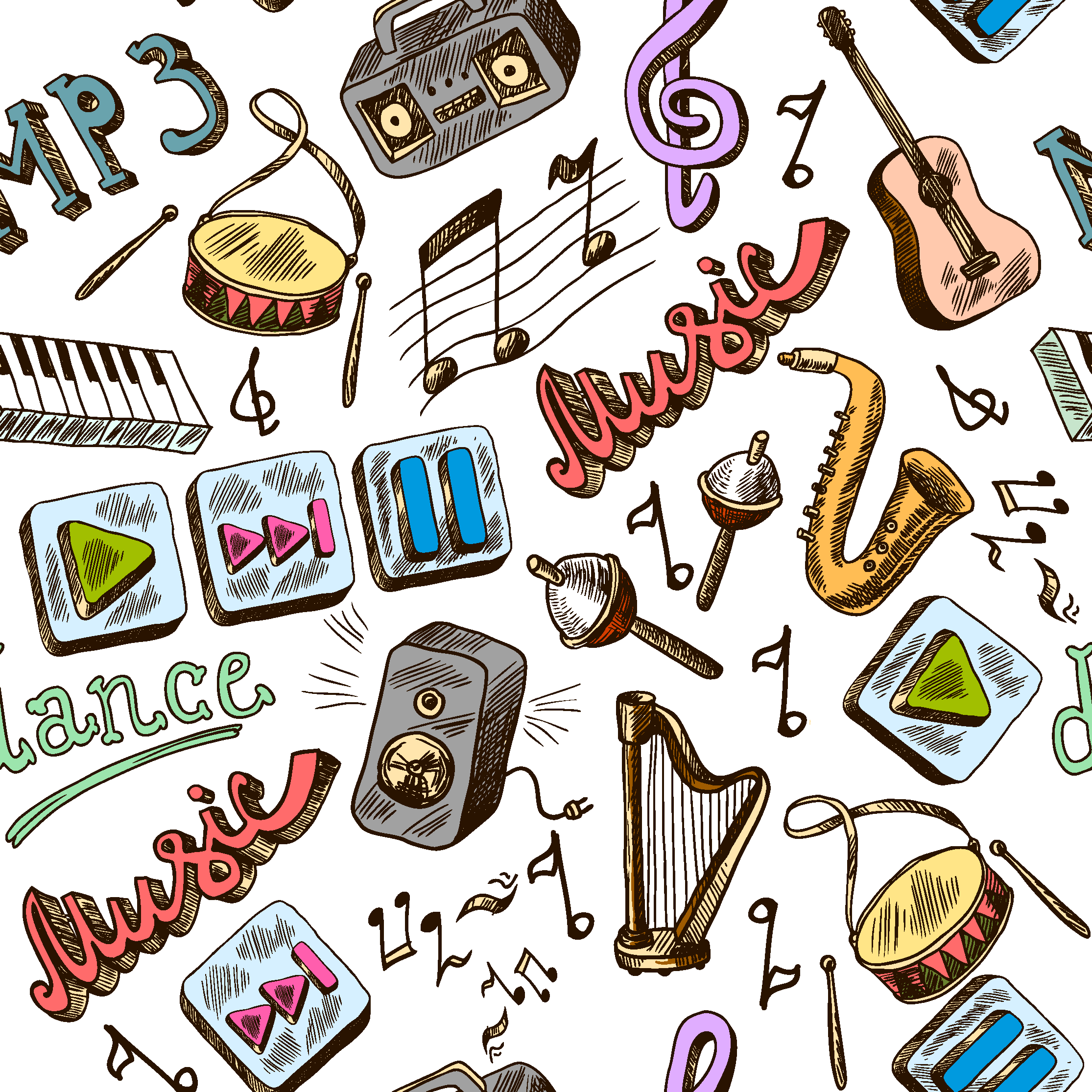 Estor enrollable divertido patrón musical