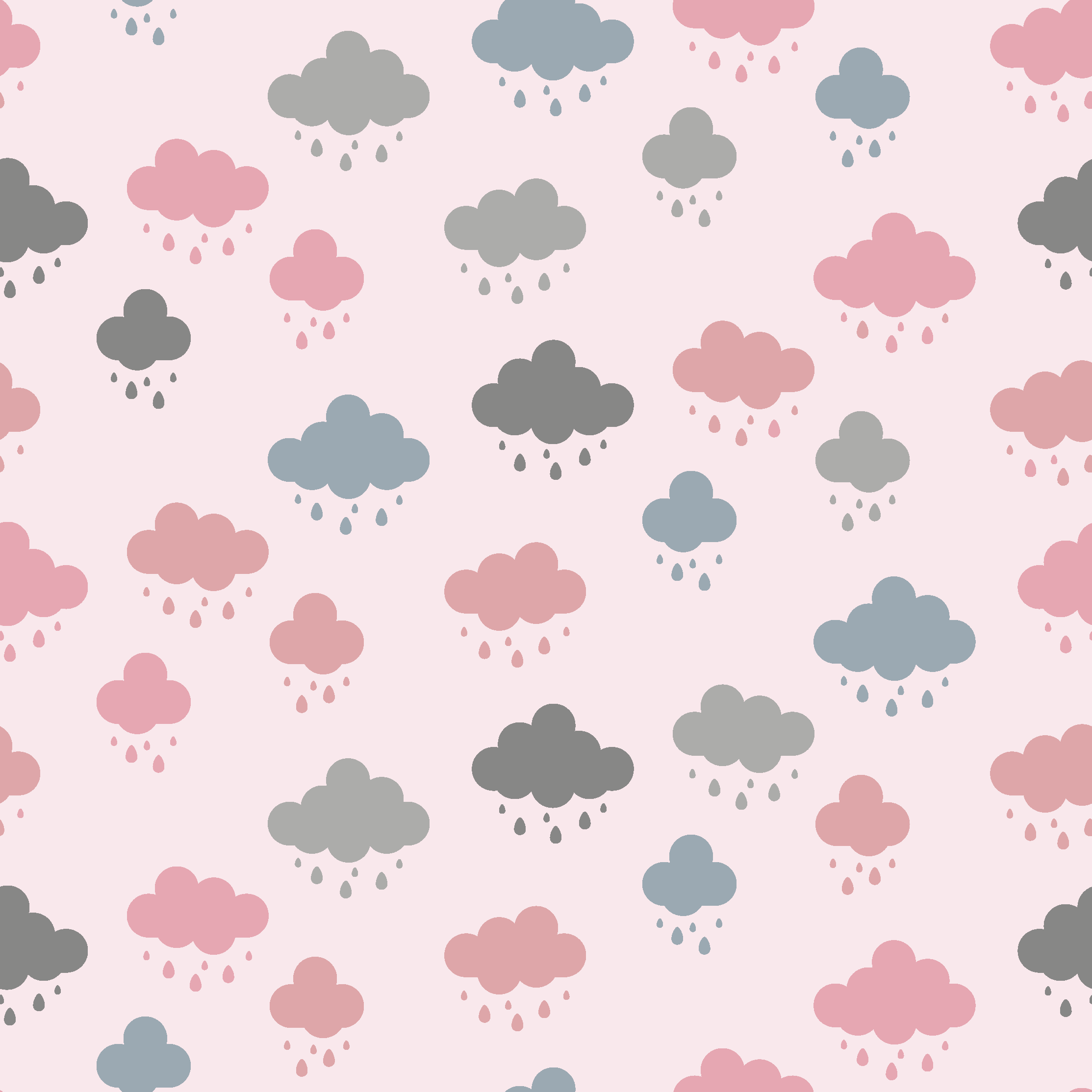 Pink and gray rain cloud blind