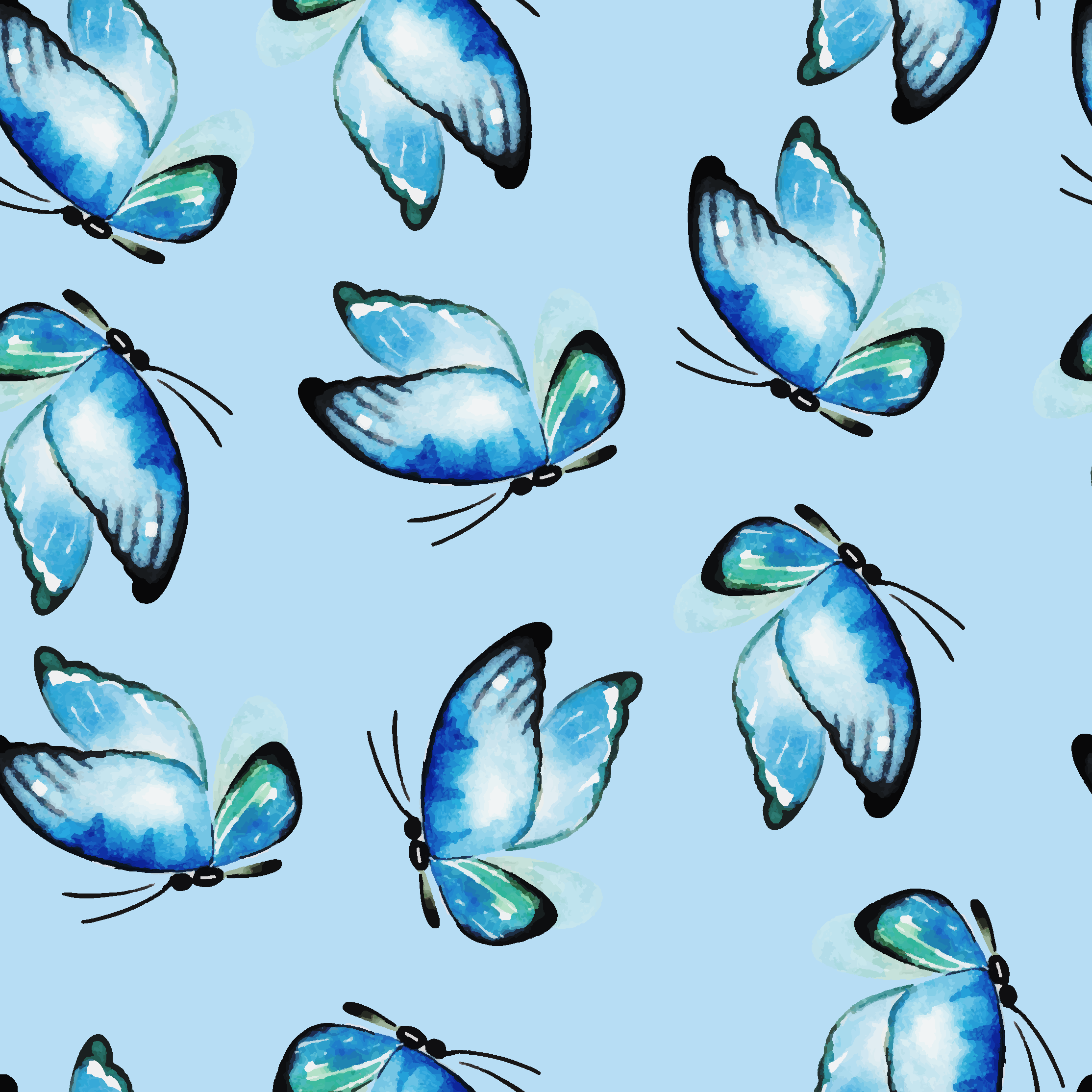 Blue shades butterflies window shade