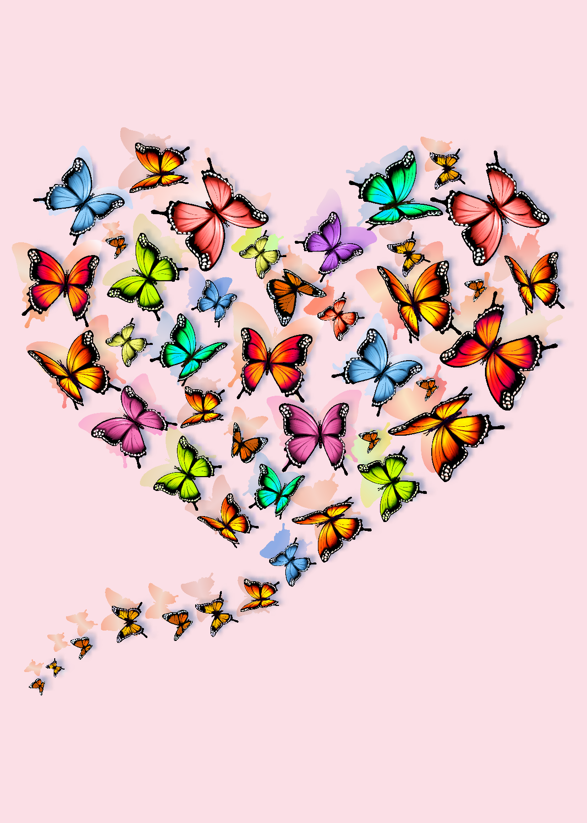 Heart design butterfly blind