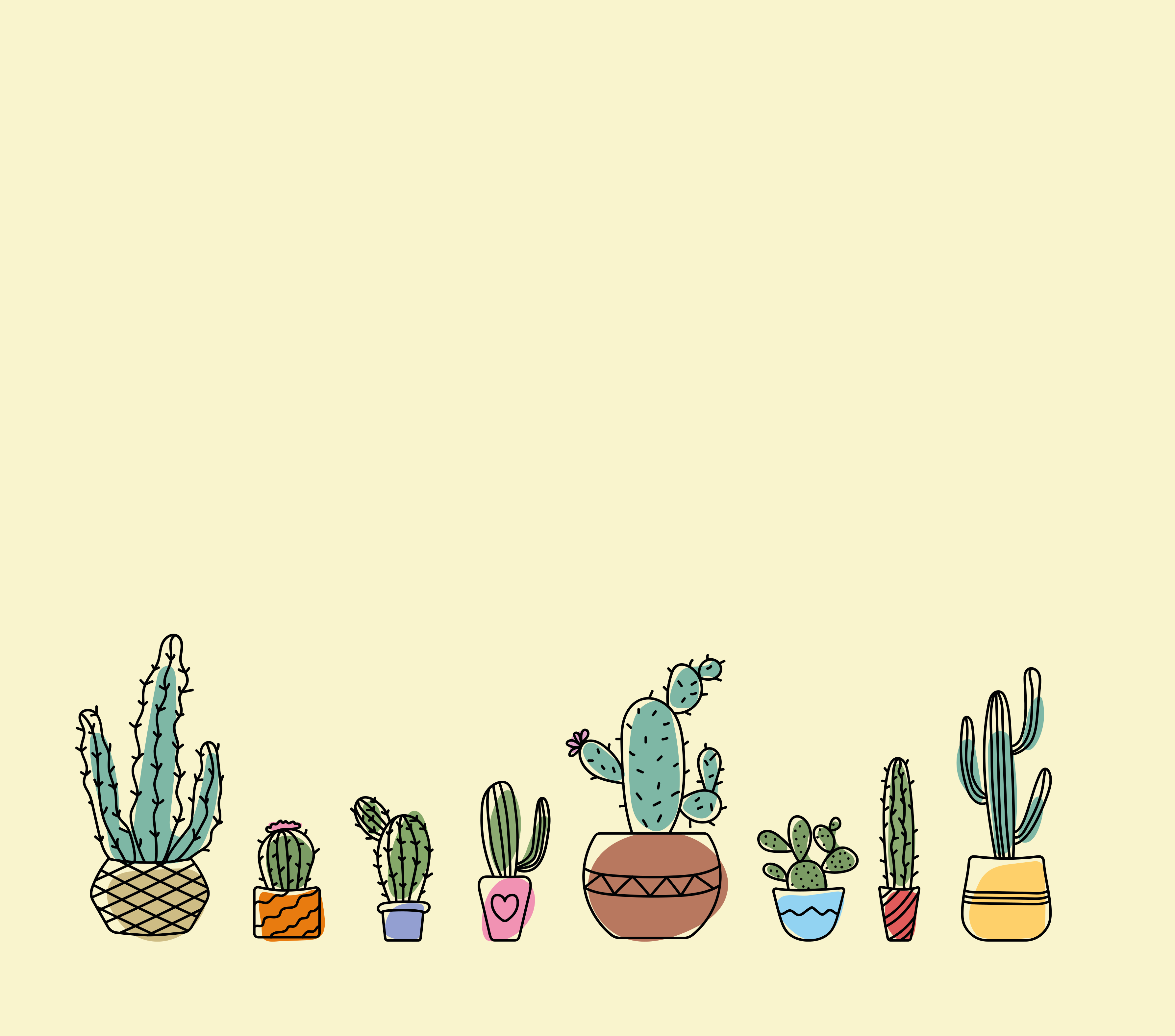 Ritad stil Rullgardin kaktus