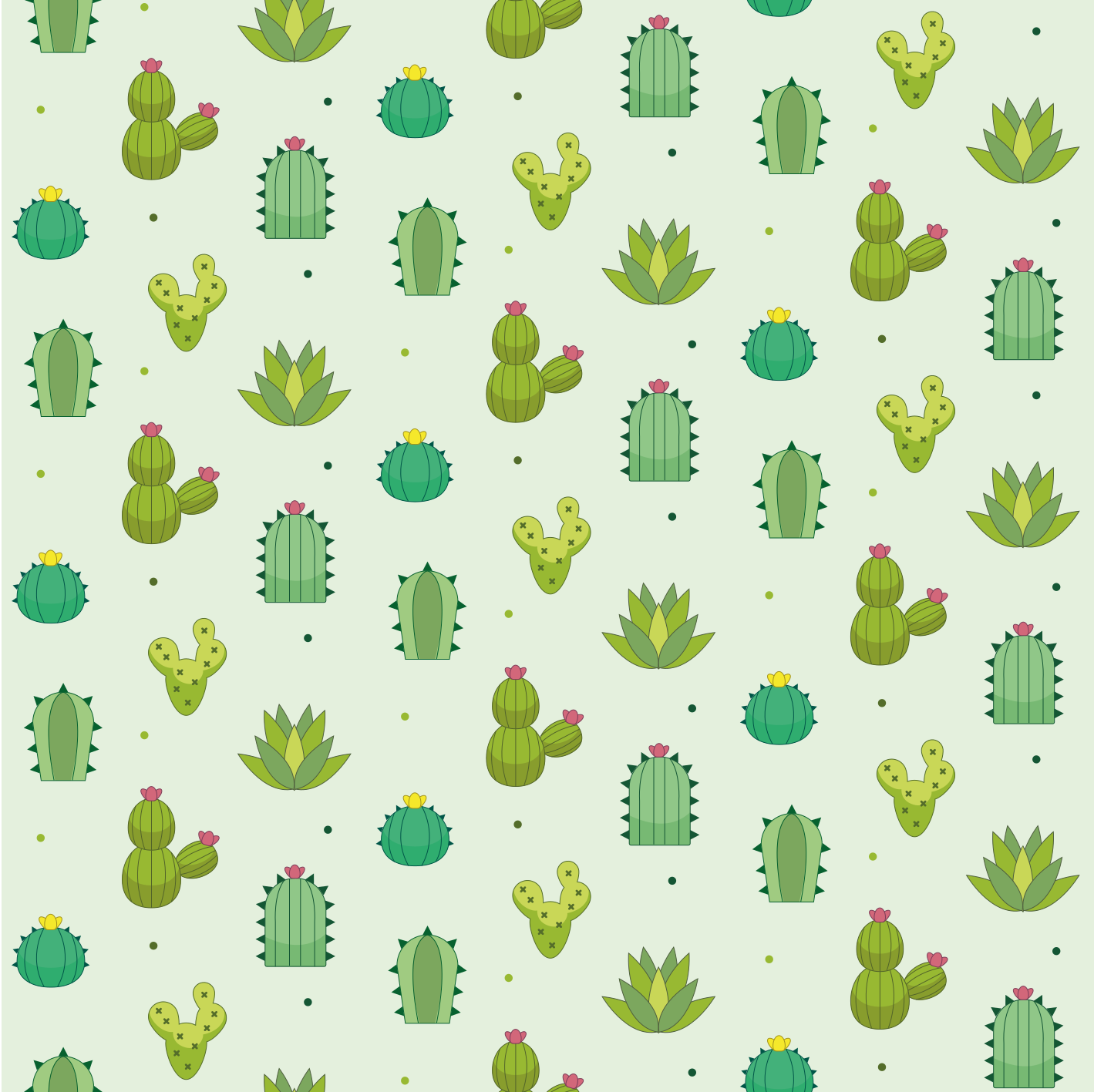 Green pattern Cactus blind