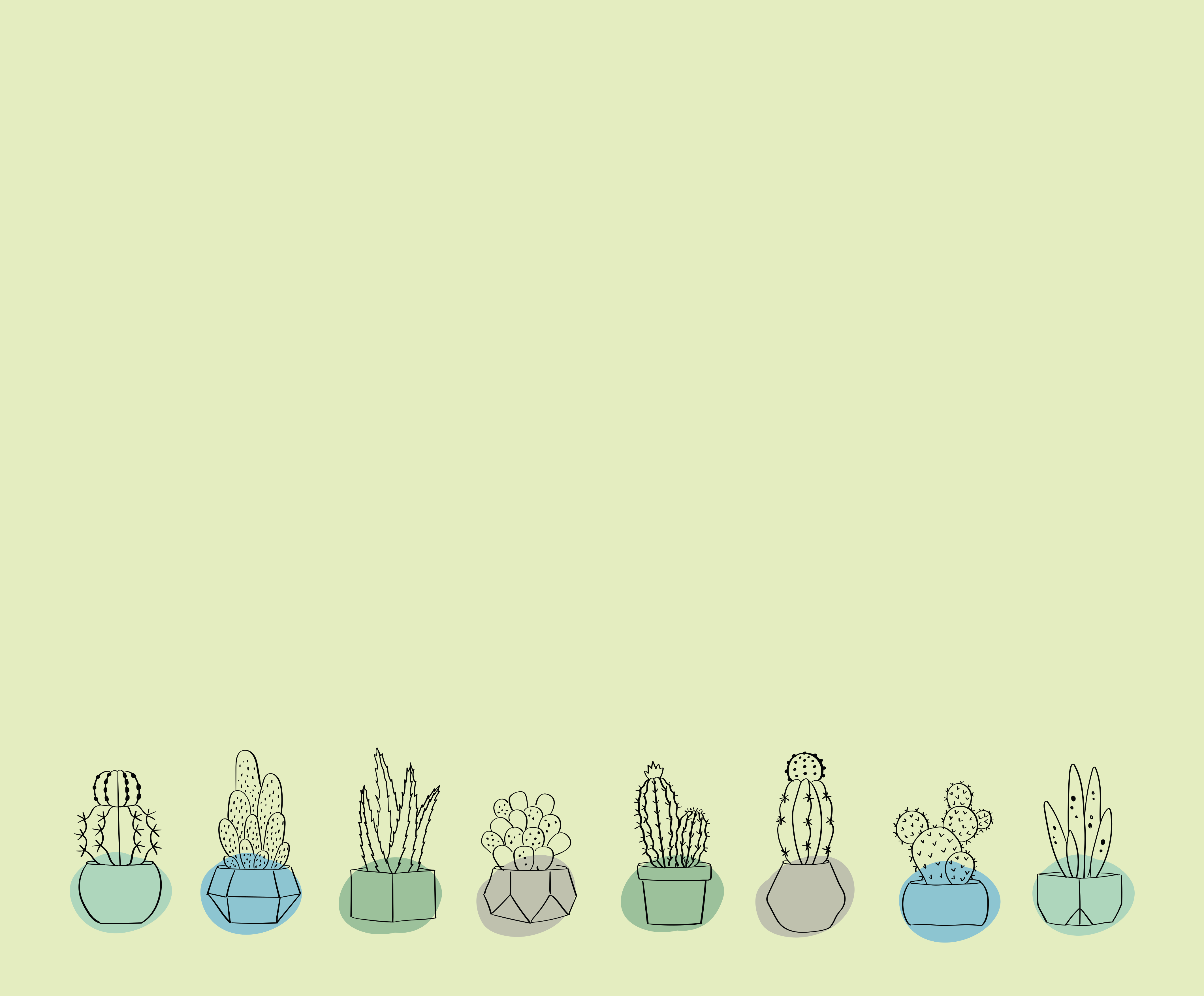 Green periwinkle cactus blind