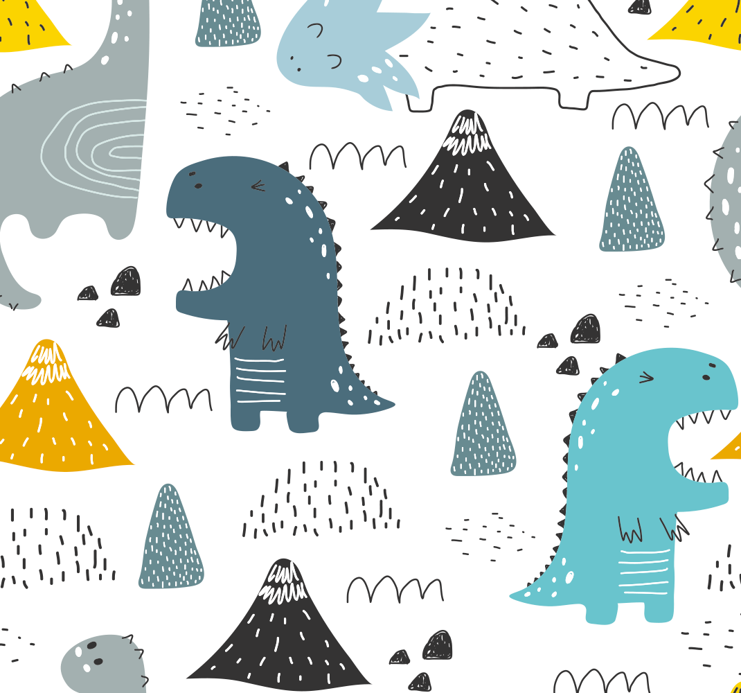 Scandinavian pattern dinosaur roller blind