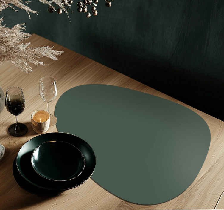 Irregular oval green colored placemats
