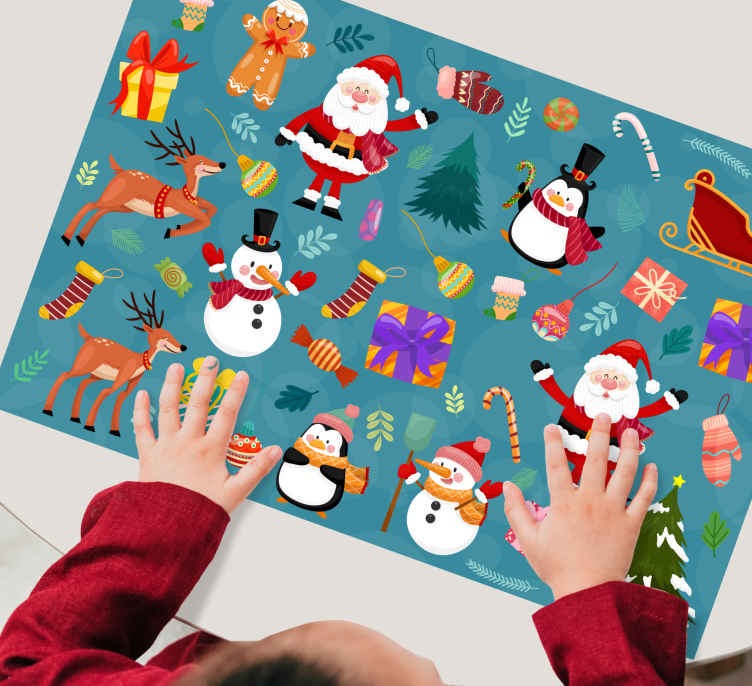Cartoon miniature motifs Christmas table mats - TenStickers