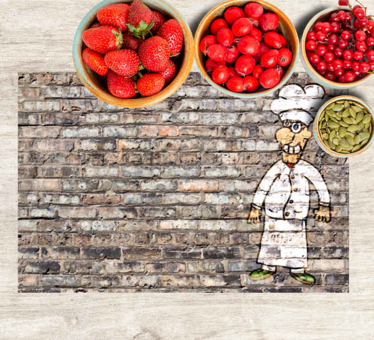 Graffiti wall chef textured vinyl placemats - TenStickers