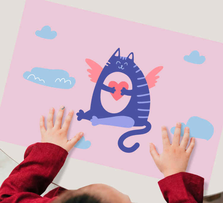 Kinder Tischset Schöne fliegende katze - TenStickers