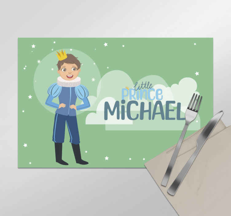 Personalised name little prince children's tablemat - TenStickers