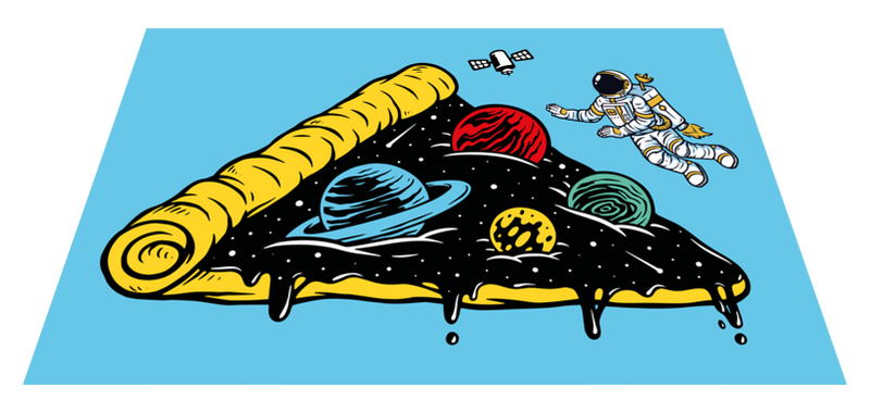 Pizza Solar system kids table mat - TenStickers