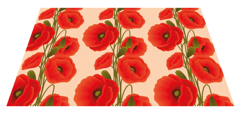 Poppy Flower Pattern Placemat