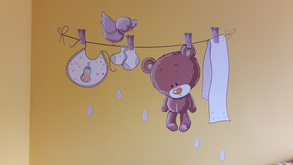 Personalised Nursery Washing Line Wall Decal - TenStickers