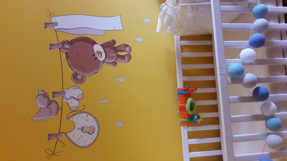 Personalised Nursery Washing Line Wall Decal - TenStickers