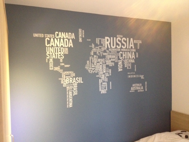 Text world map wall sticker - TenStickers