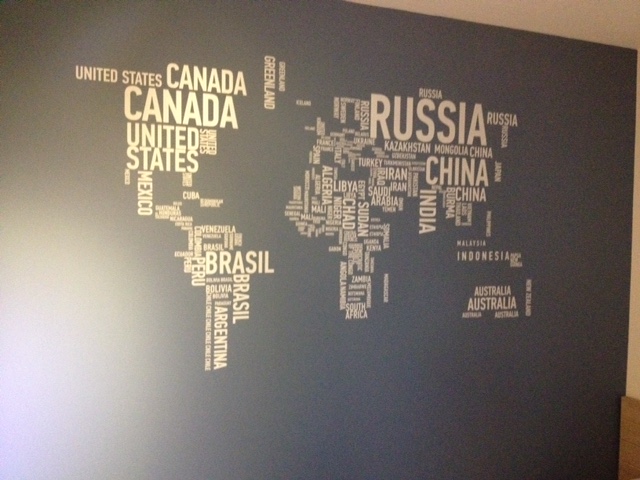 Text world map wall sticker - TenStickers