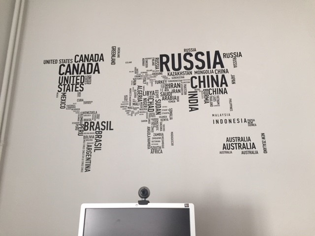 Text world map wall sticker - TenStickers