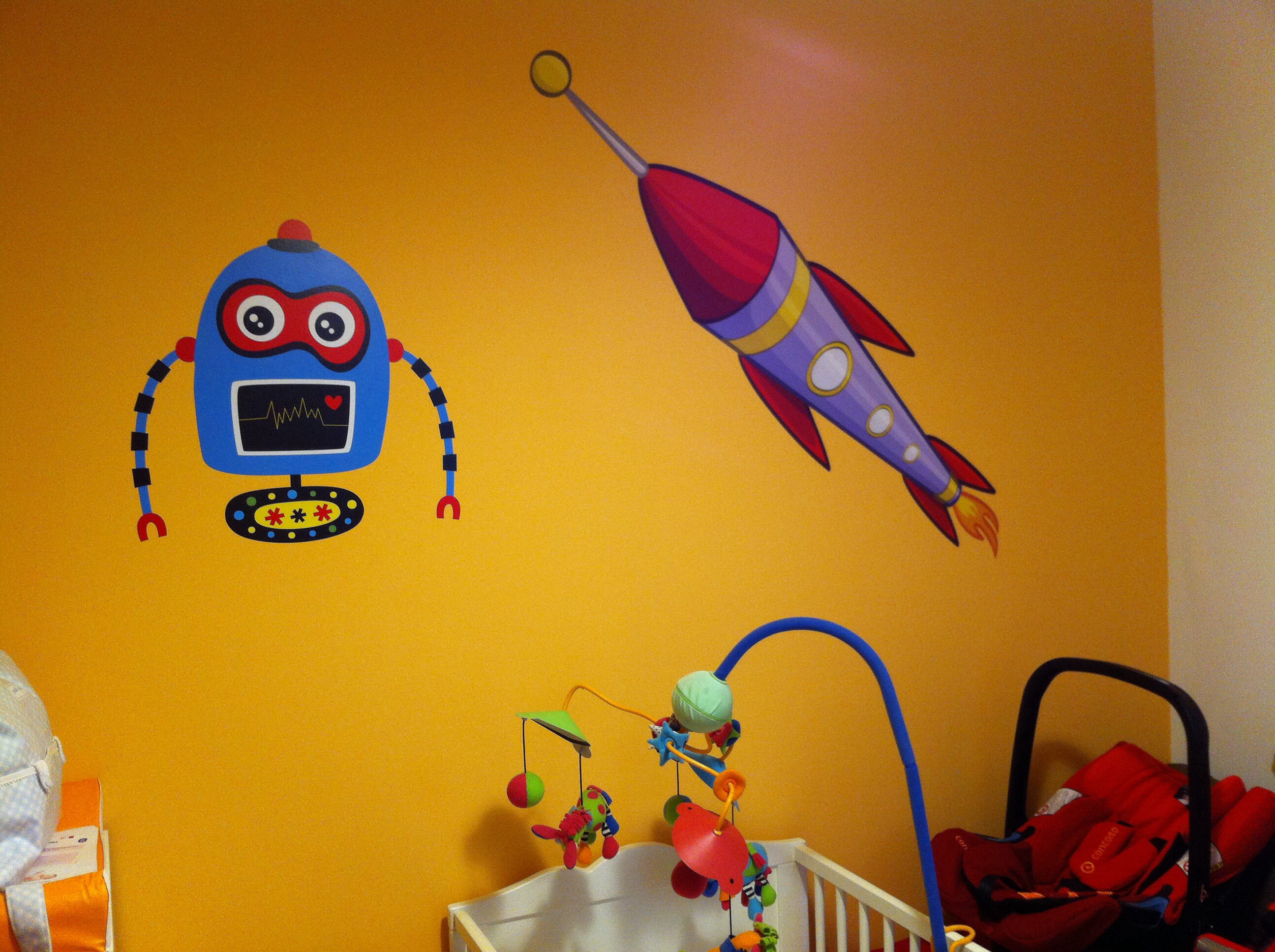 Blue Robot Kids Sticker - TenStickers