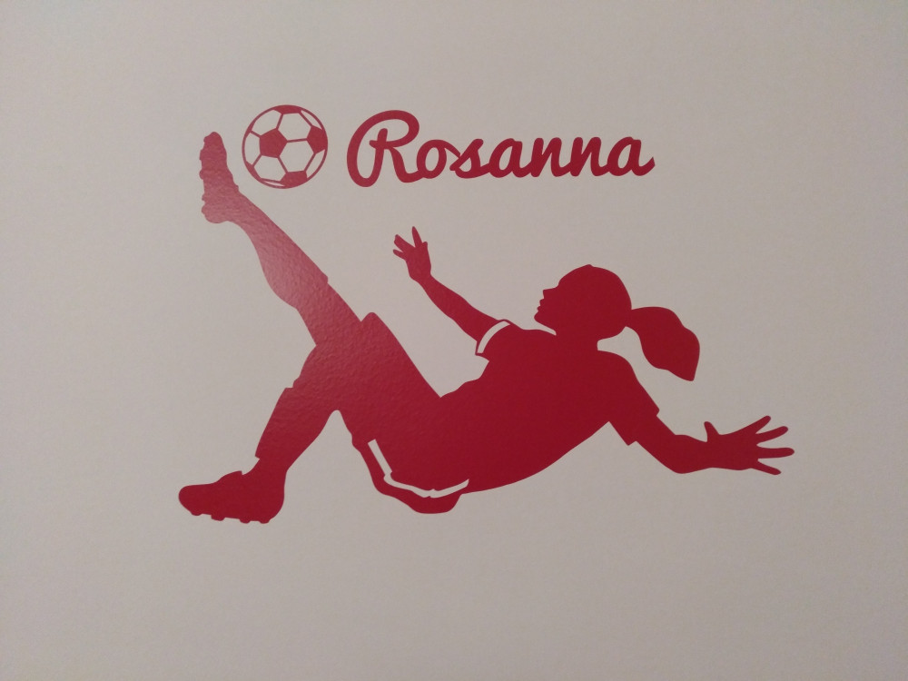 Female Footballer Personalised Sticker - TenStickers