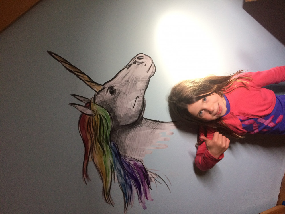 Unicorn çizim duvar sticker çizim - TenStickers