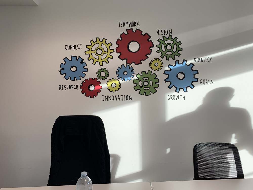 Cogs machine office wall decal - TenStickers