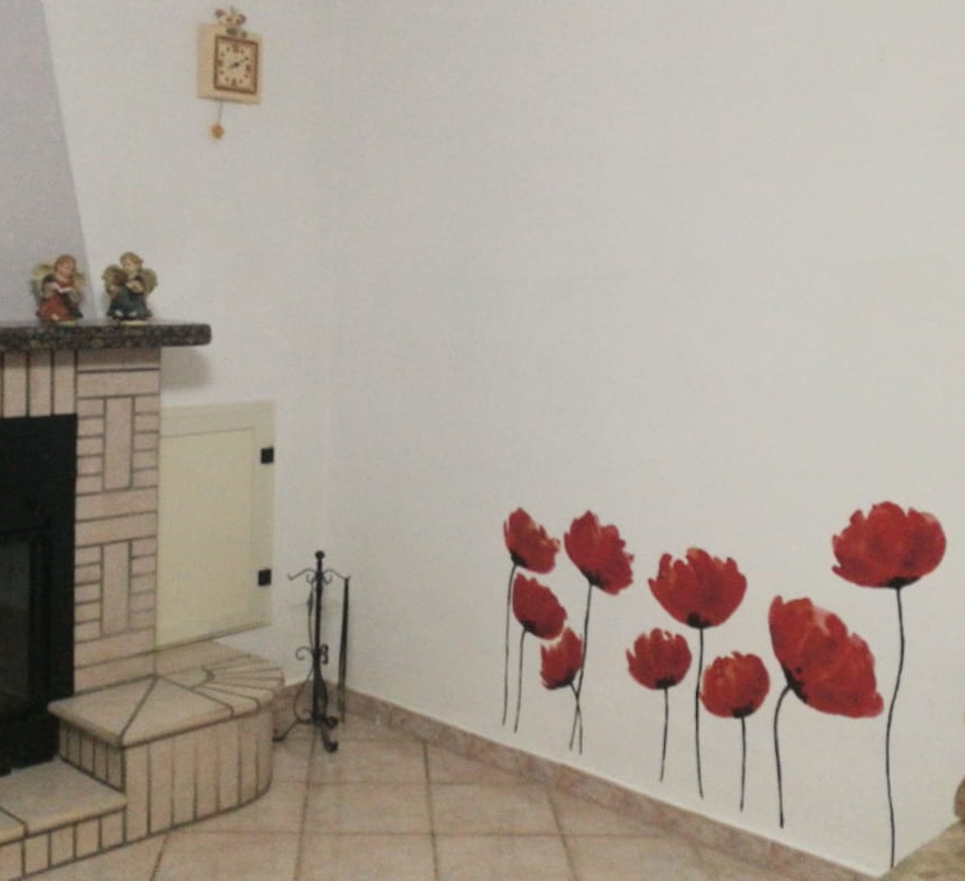 Maci floare decal perete - TenStickers