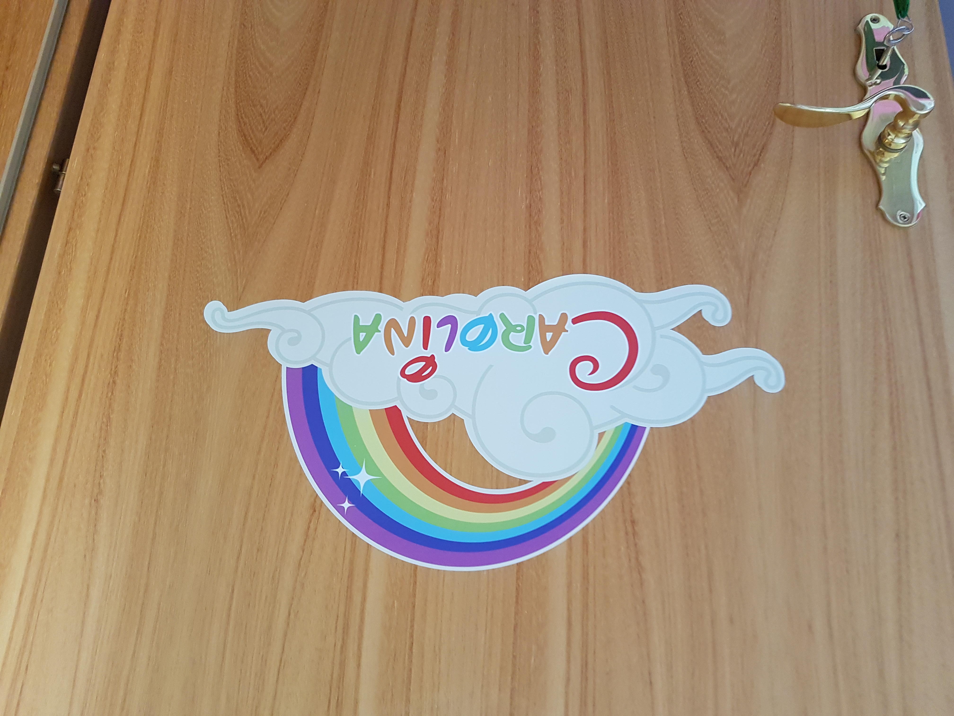 unicorn and rainbow meter height chart wall decal - TenStickers