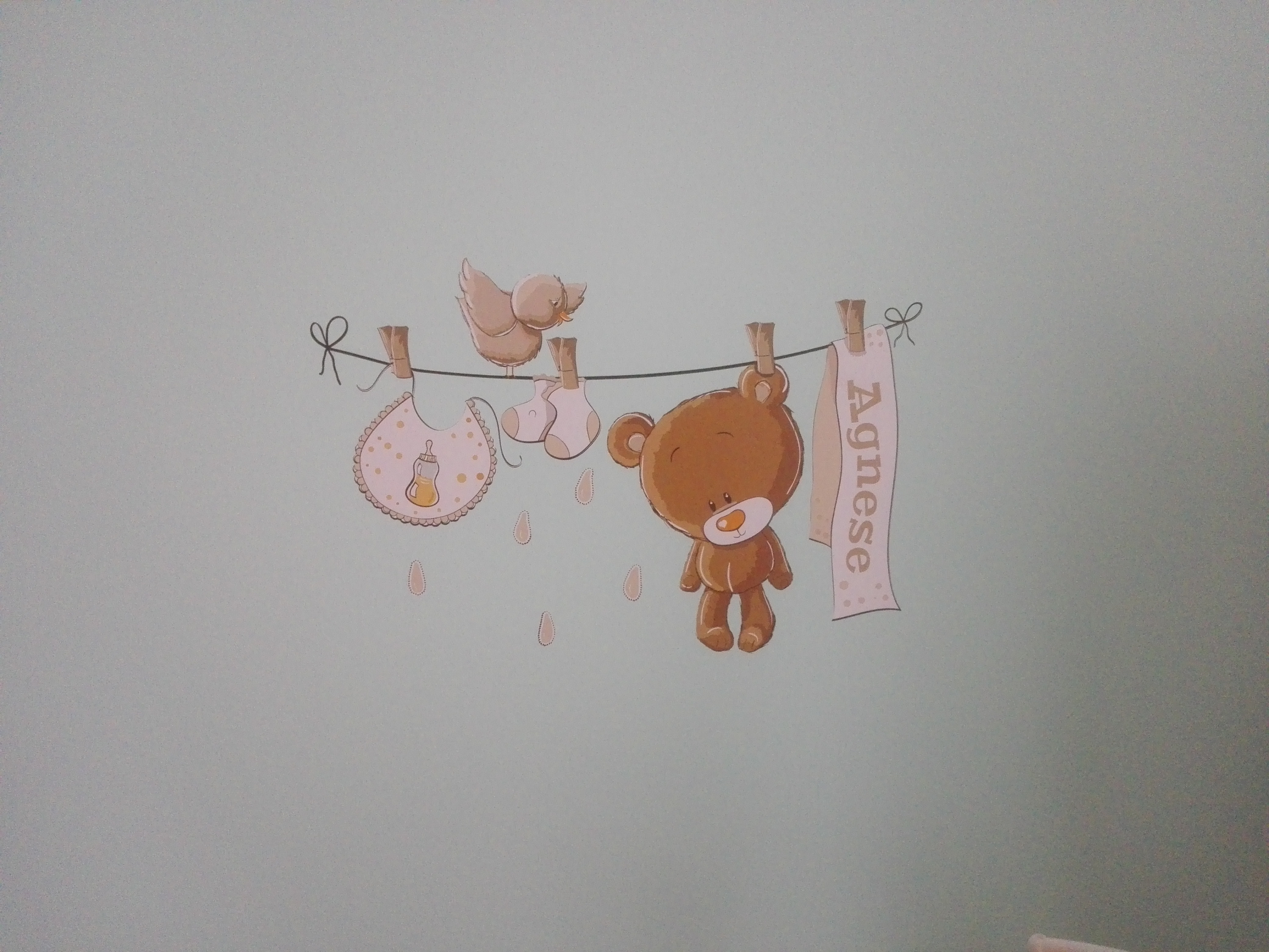 Personalised Nursery Washing Line Wall Decal - TenStickers