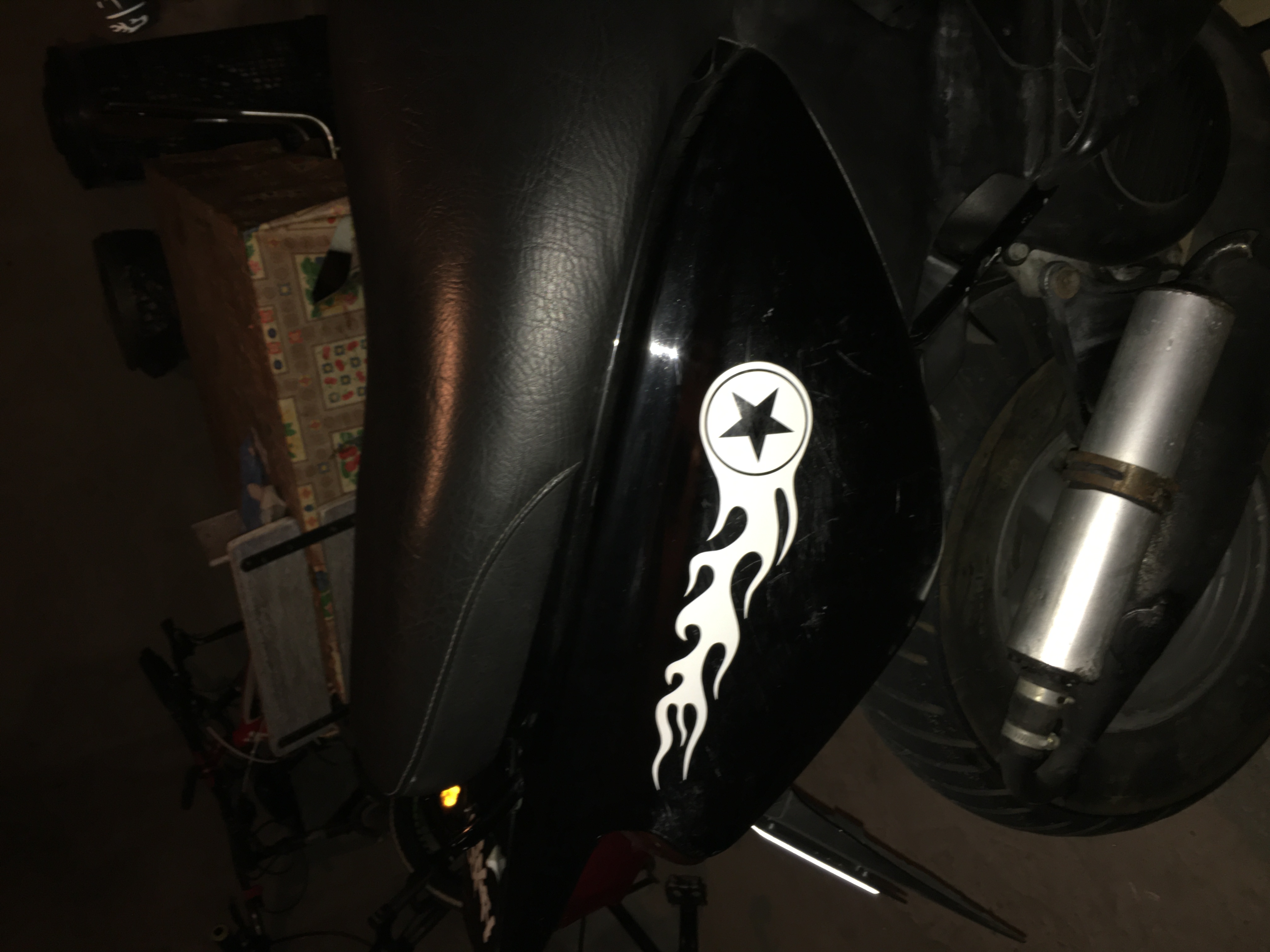 Star on Fire Motorbike Sticker - TenStickers