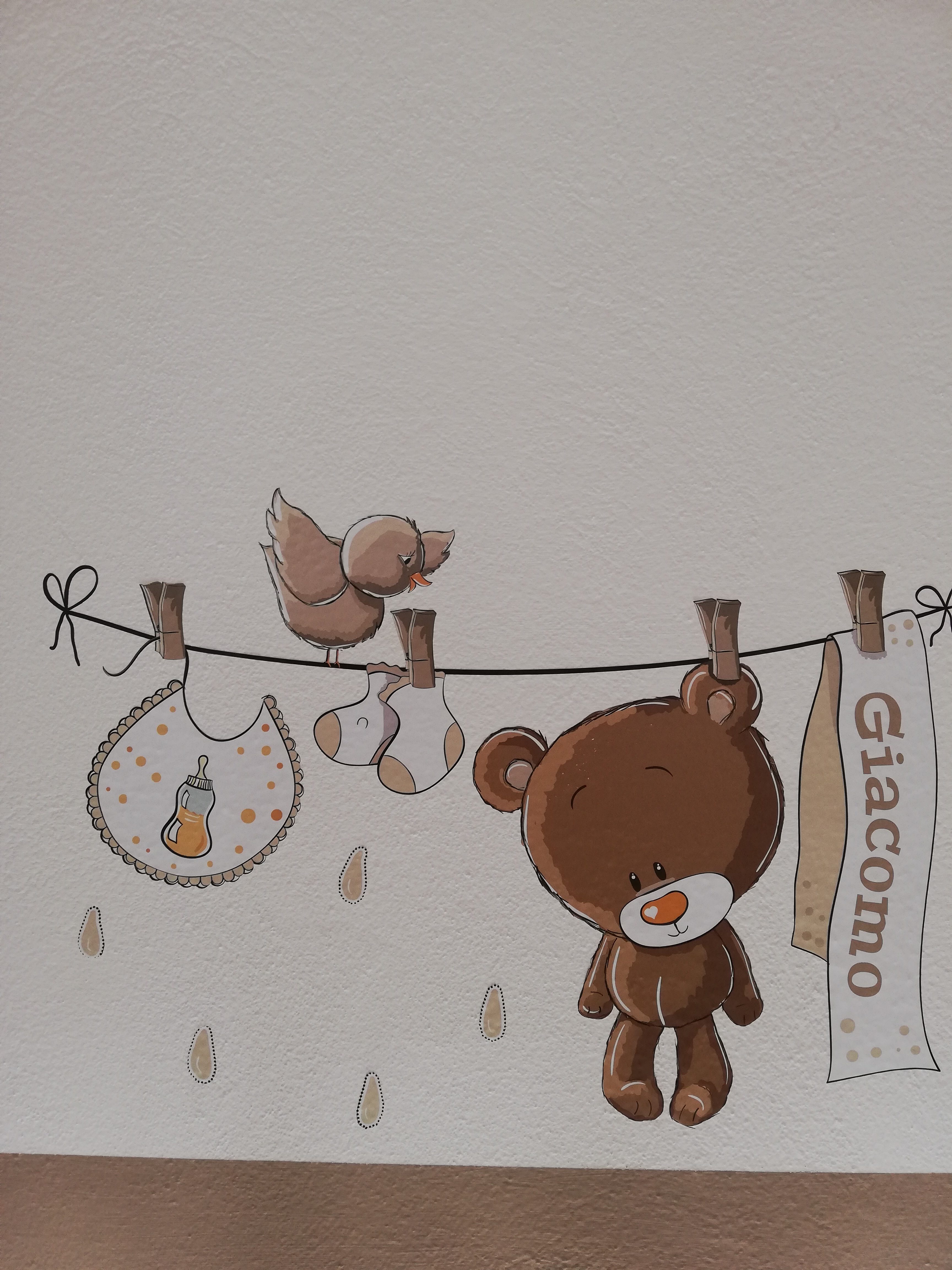 Personalised Nursery Washing Line Wall Decal - TenStickers