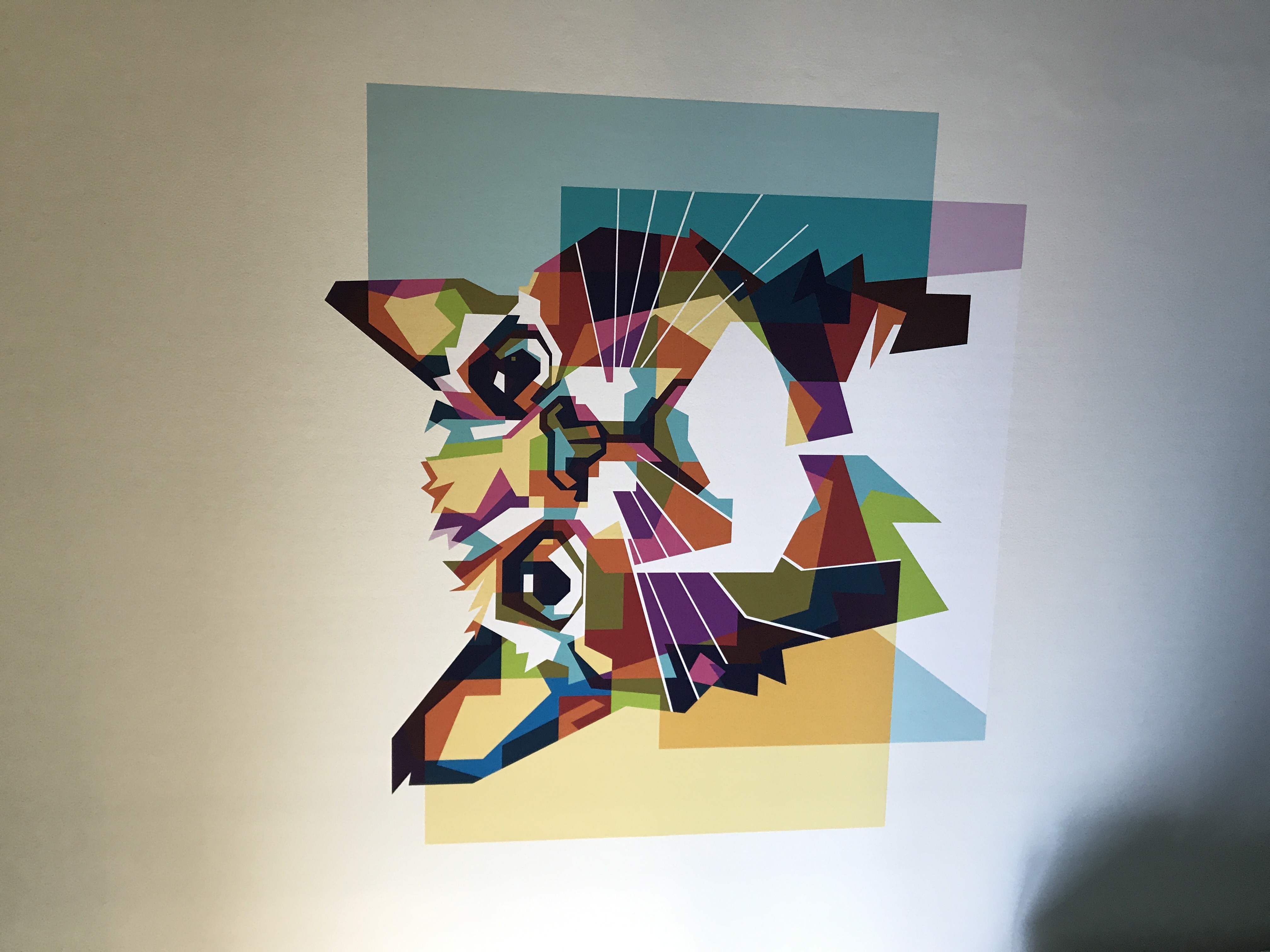 Sticker Mural Animal Chat Art Déco - TenStickers