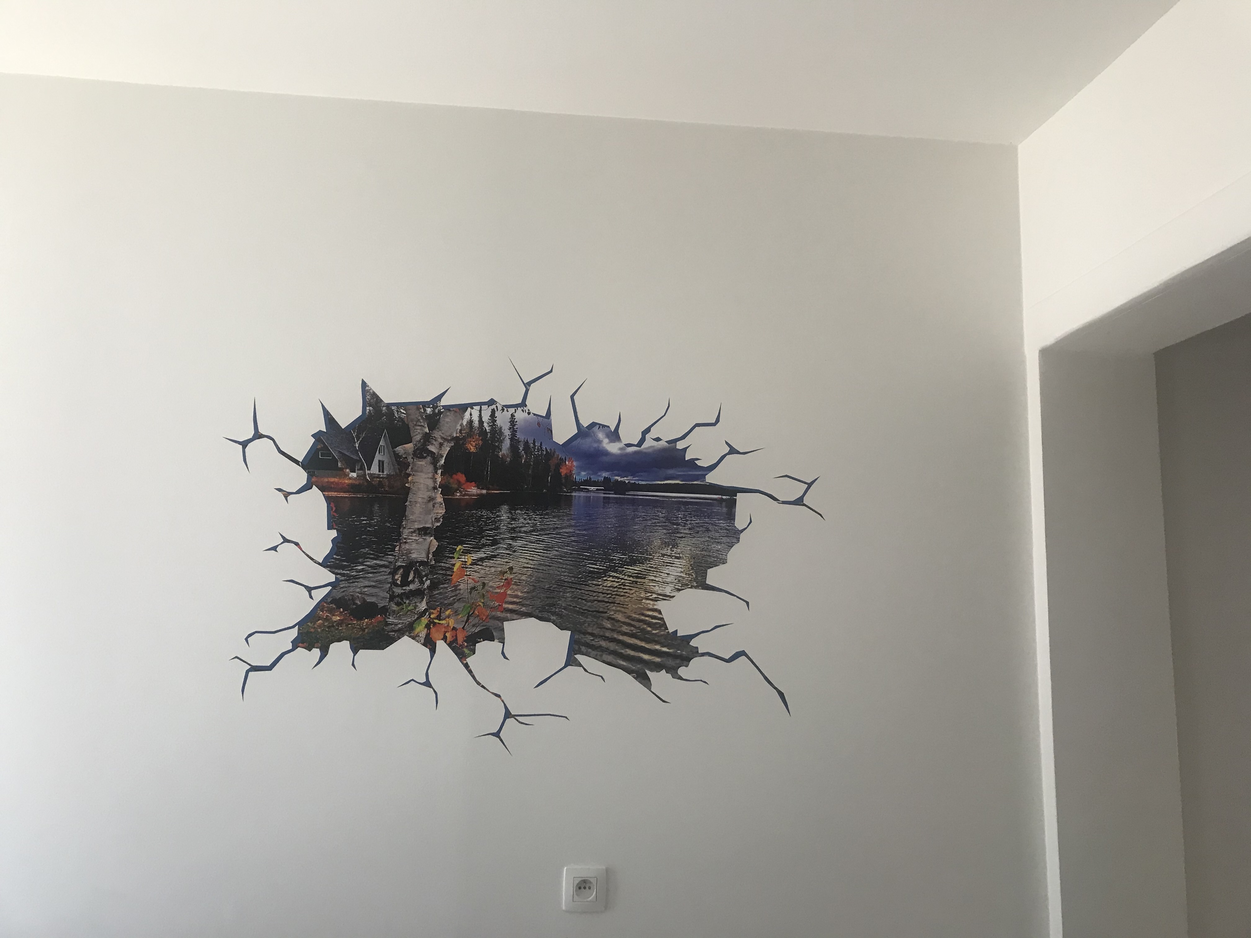 Custom photo in broken wall effect 3d wall sticker - TenStickers