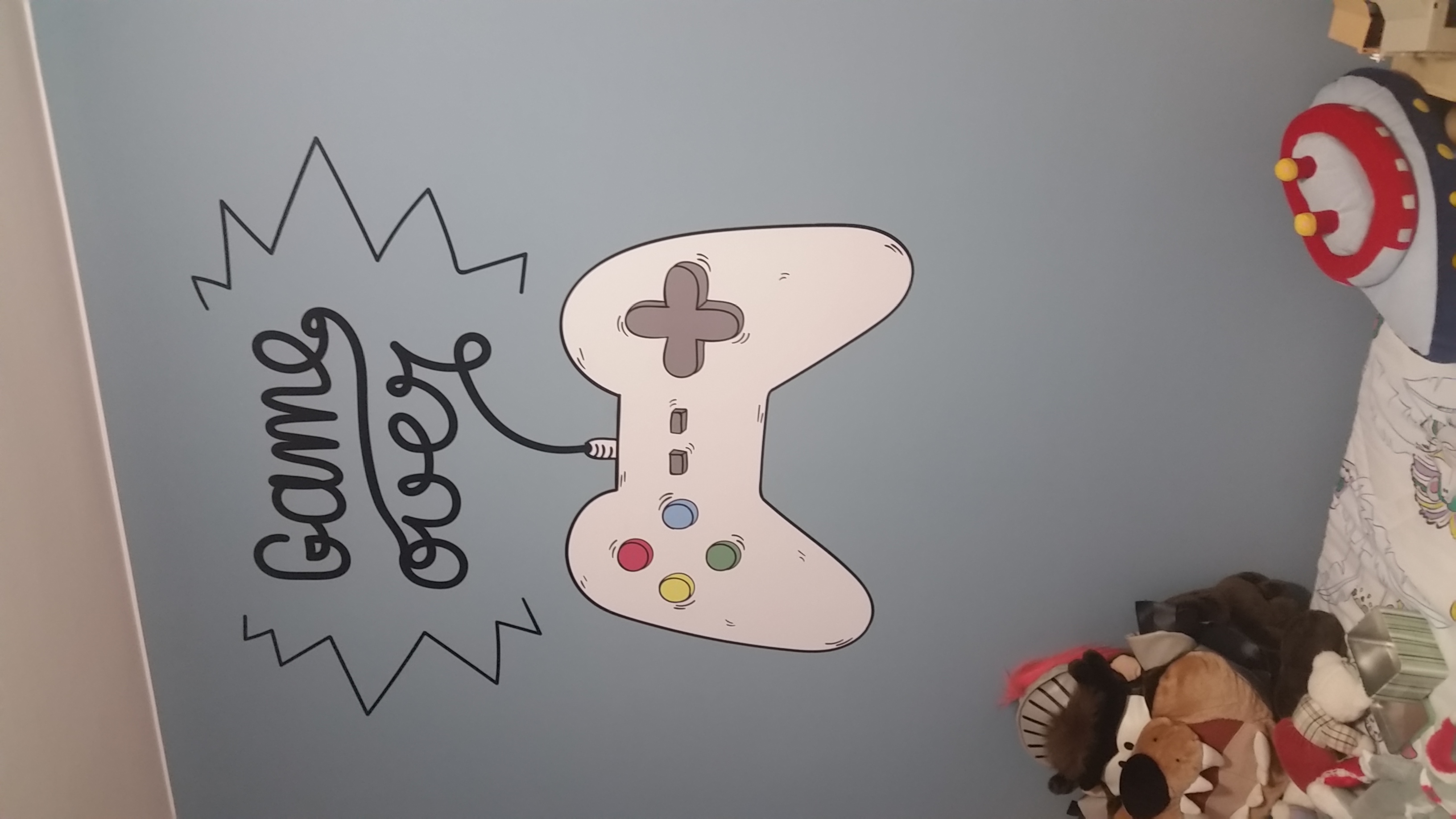 Vinilo gamer para pared juveniles game over - TenVinilo