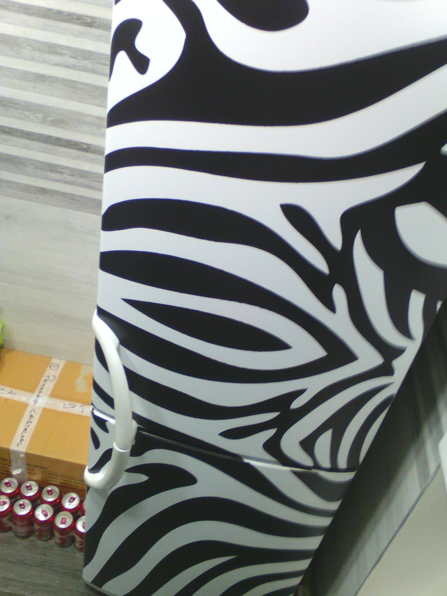 Sticker koelkast patroon zebra - TenStickers