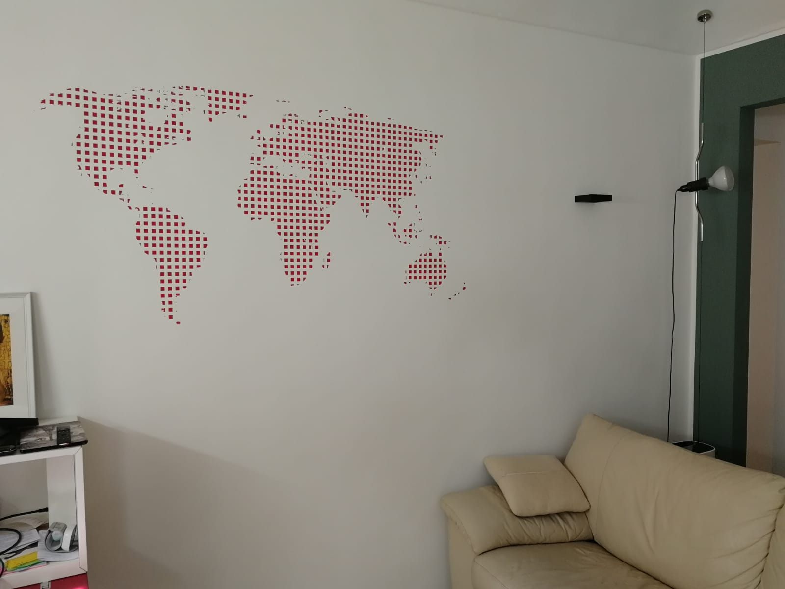 Square Dotted World Map Sticker - TenStickers