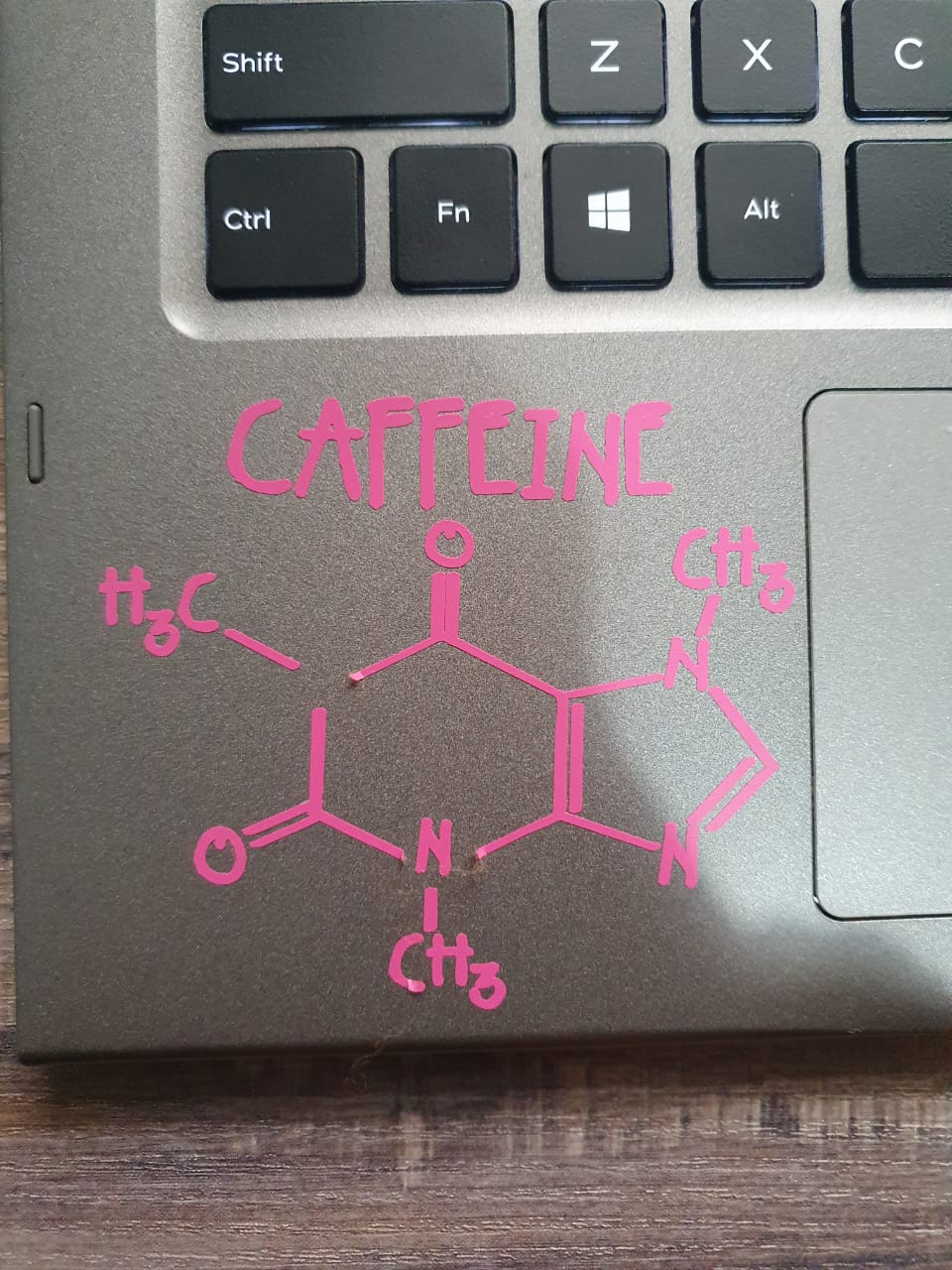 Caffeine Molecule Laptop Sticker - TenStickers