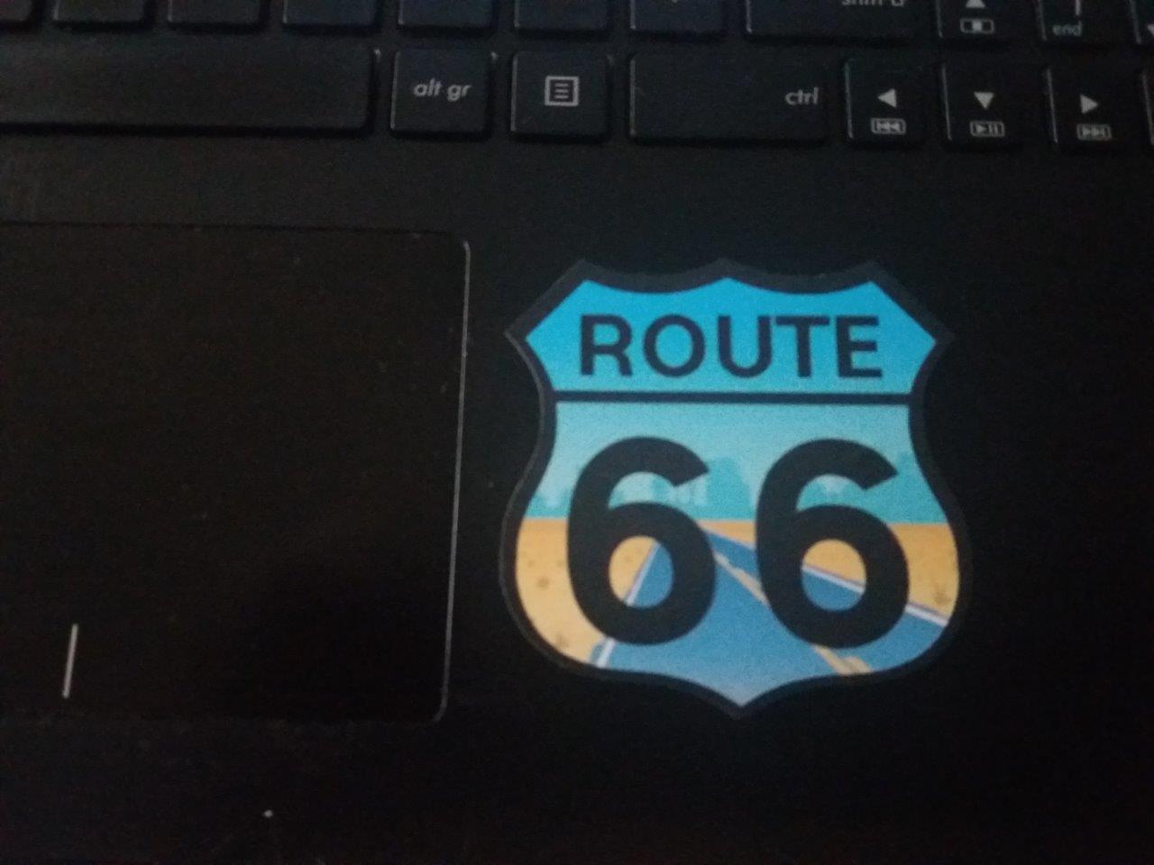 Route 66 logo laptop sticker - TenStickers