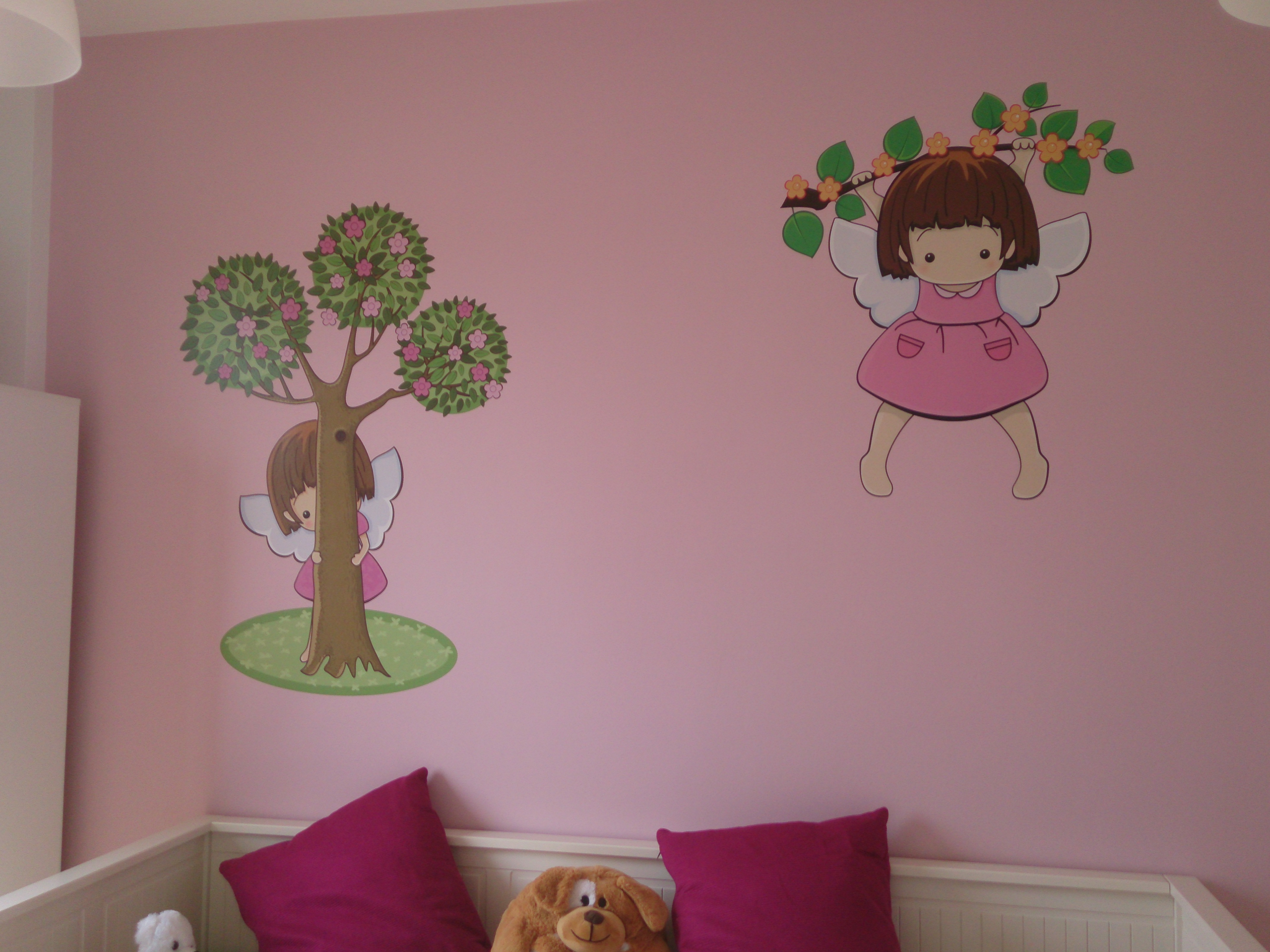 Sticker bambini angelo rosa - TenStickers