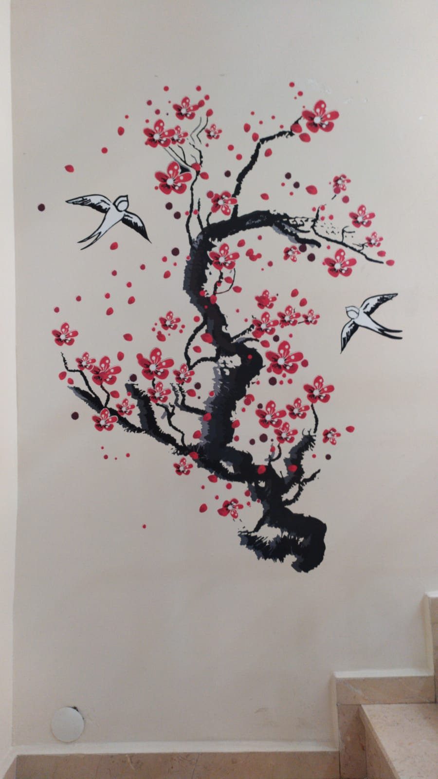 Adesivo murale con fiori di ciliegio - TenStickers