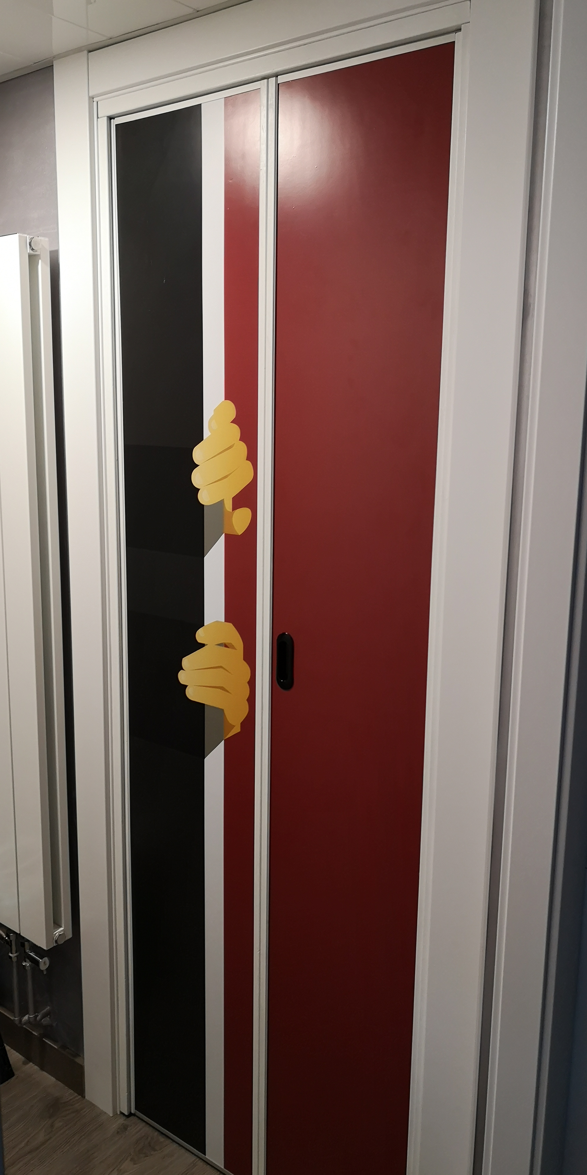 Hands Around Door Sticker - TenStickers