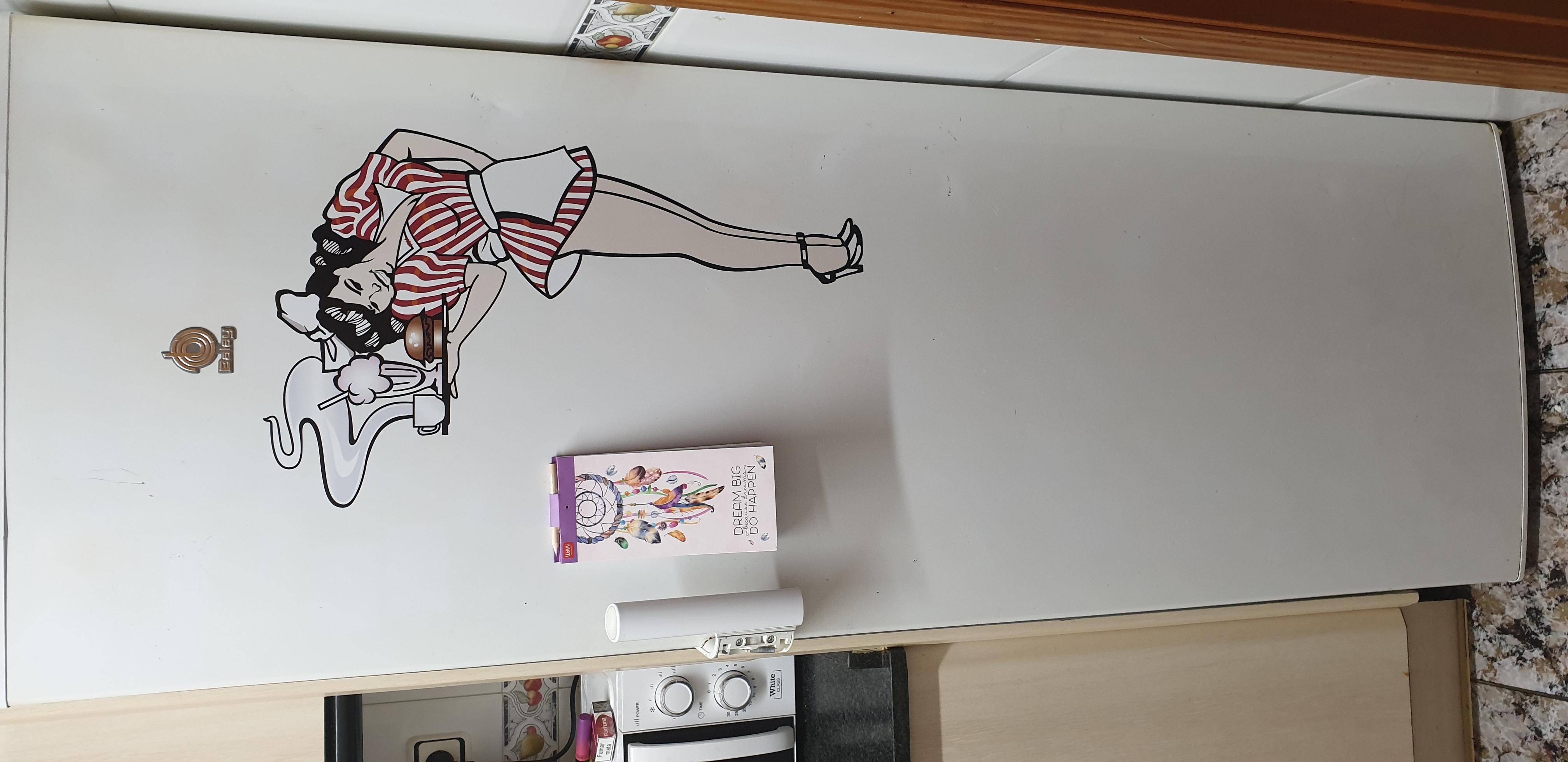 Waitress girl retro fridge sticker - TenStickers