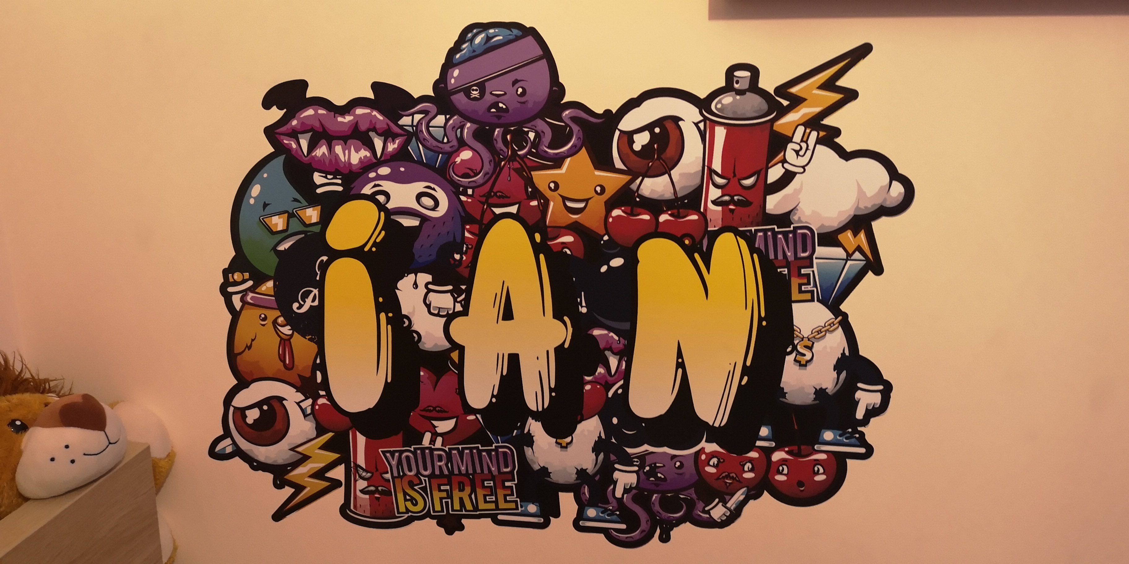 100% gamer graffiti textured video game sticker - TenStickers